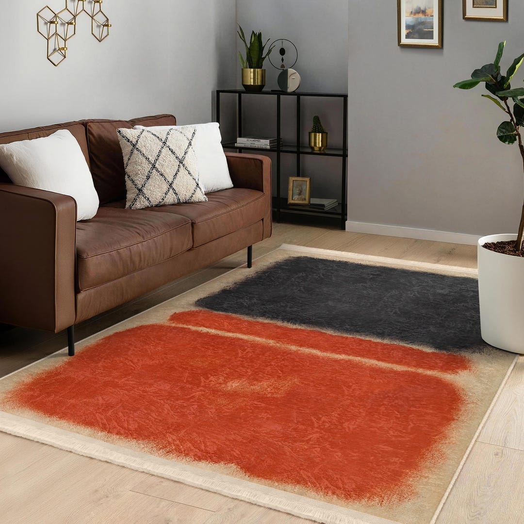 Rothko Style Living Room Rug|rectangle Rugs|housewarming Gifts|colorful ...