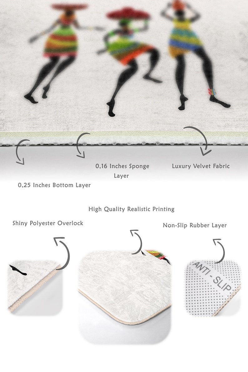 Traditional African Women Print Door Matbohemian Bath - Etsy