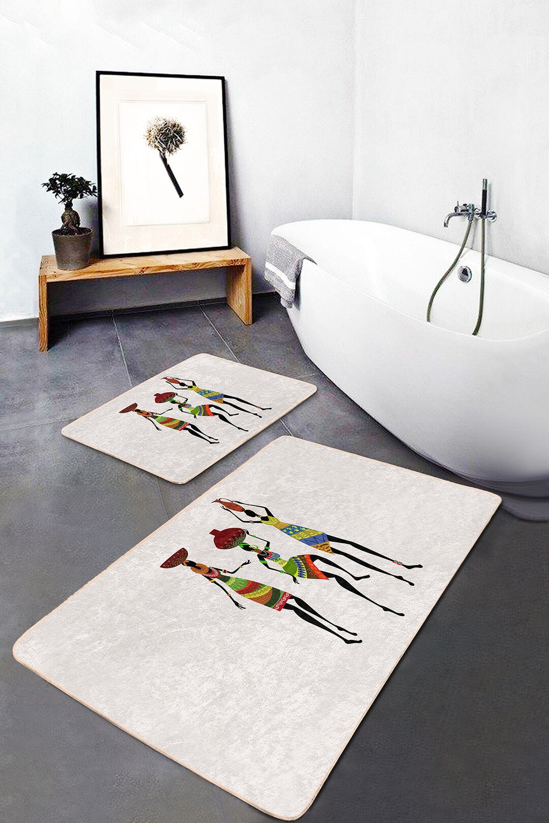 Traditional African Women Print Door Mat|bohemian Bath Mat|anti-slip ...