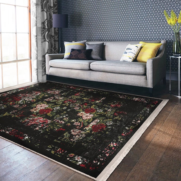 Rug With Roses - Etsy