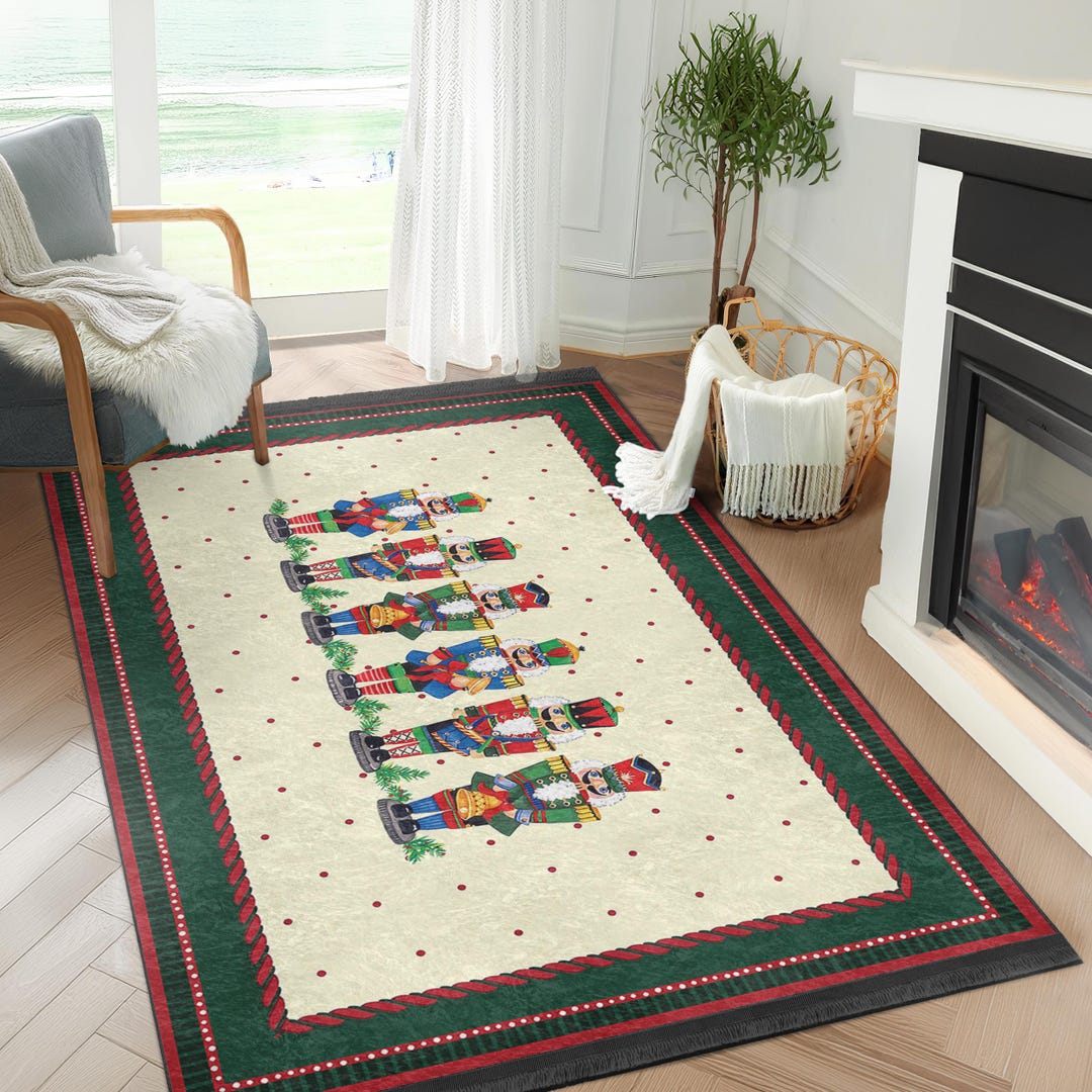 Green Nutcracker Rug|non-slip Area Rugs|christmas Gift|tin Soldier Rug ...