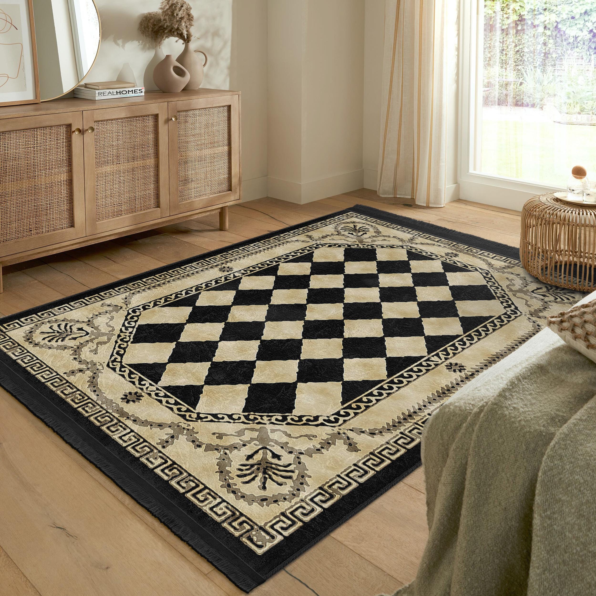 Modern Checkered Rug|dama Runner|kitchen Rugs|non-slip Rugs|washable ...