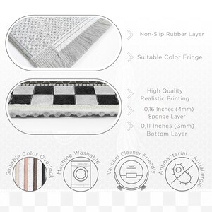 Bee Rug|checkered Runner|black and White Rugs|non-slip Rugs|washable ...