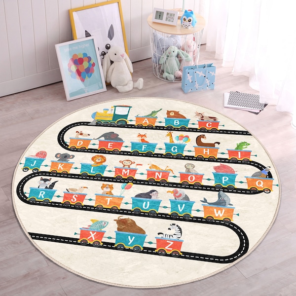 Nursery Train Rug - Etsy