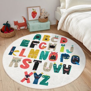 Alphabet Printed Kids Room Rug|cute Carpet|learning Rugs|educational ...