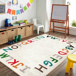 Learn the Alphabet Nursery Rug|carpet With Letters|non-slip Educational ...