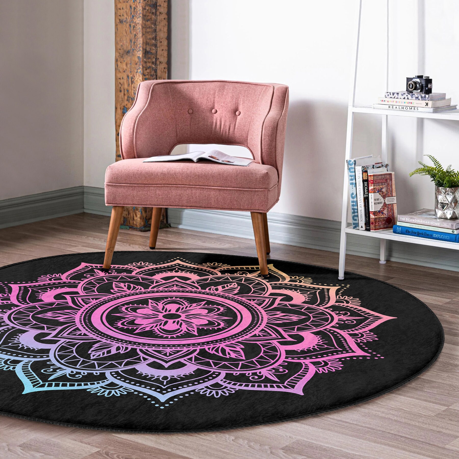 Round Yoga Mats|comfortable Black Meditation Mat|living Room Rugs|anti ...