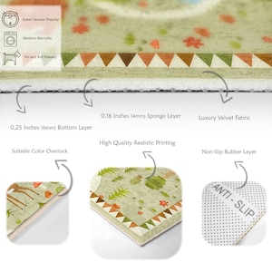 Travel to Forest Kid's Rug|jungle Road Nursery Play Mat|beige and Green ...