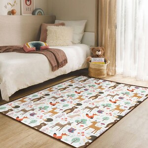 Cute Animals Nursery Mat|forest Themed Play Mat|washable Handmade Kids ...