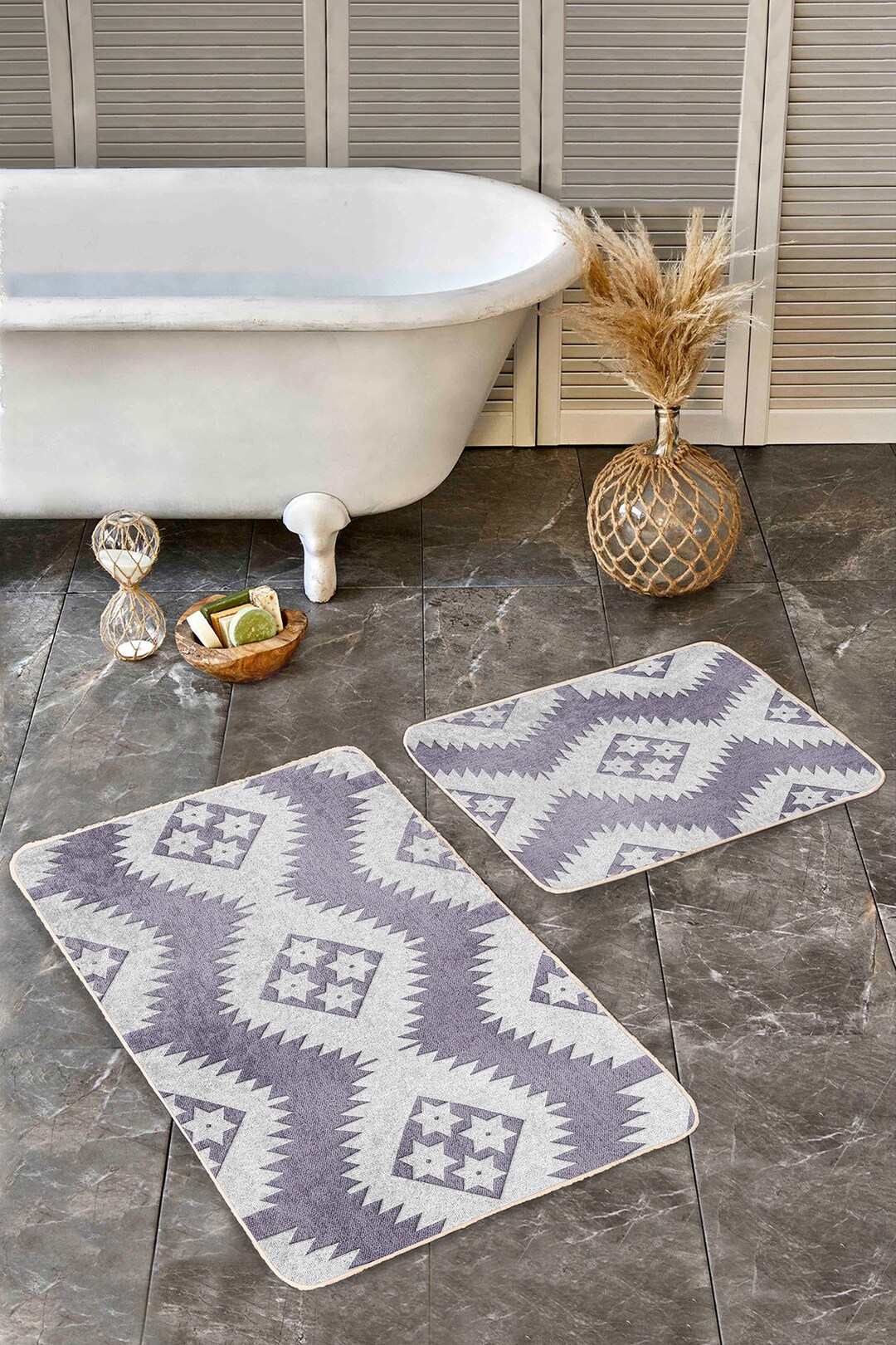 Boho Bath Mat|navajo Pattern Absorbent Bath Mat|quick-drying Washable ...
