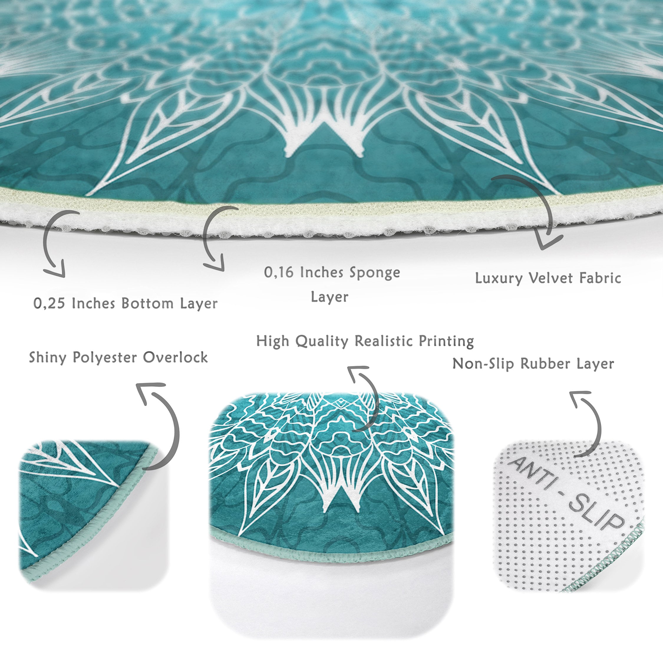 Bestselling Pilates Mat|mandala Pattern Meditation Mat|green Area Rugs ...