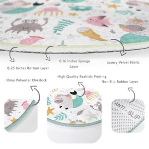 Sea Creatures Themed Children's Play Mat|undersea Animals Kid's Rug ...
