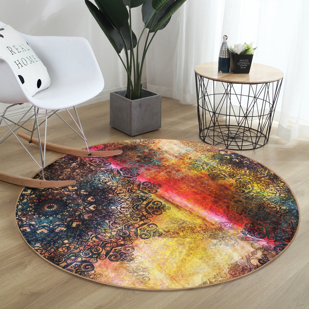 Colorful Mandala Pattern Meditation Mat|washable Mystic Handmade Yoga ...