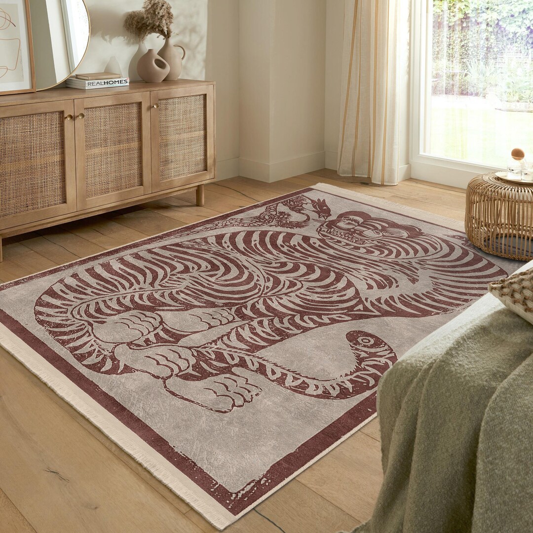 Tiger Decor Rug|animal Pattern Rug|living Room Carpets|non-slip Rugs ...