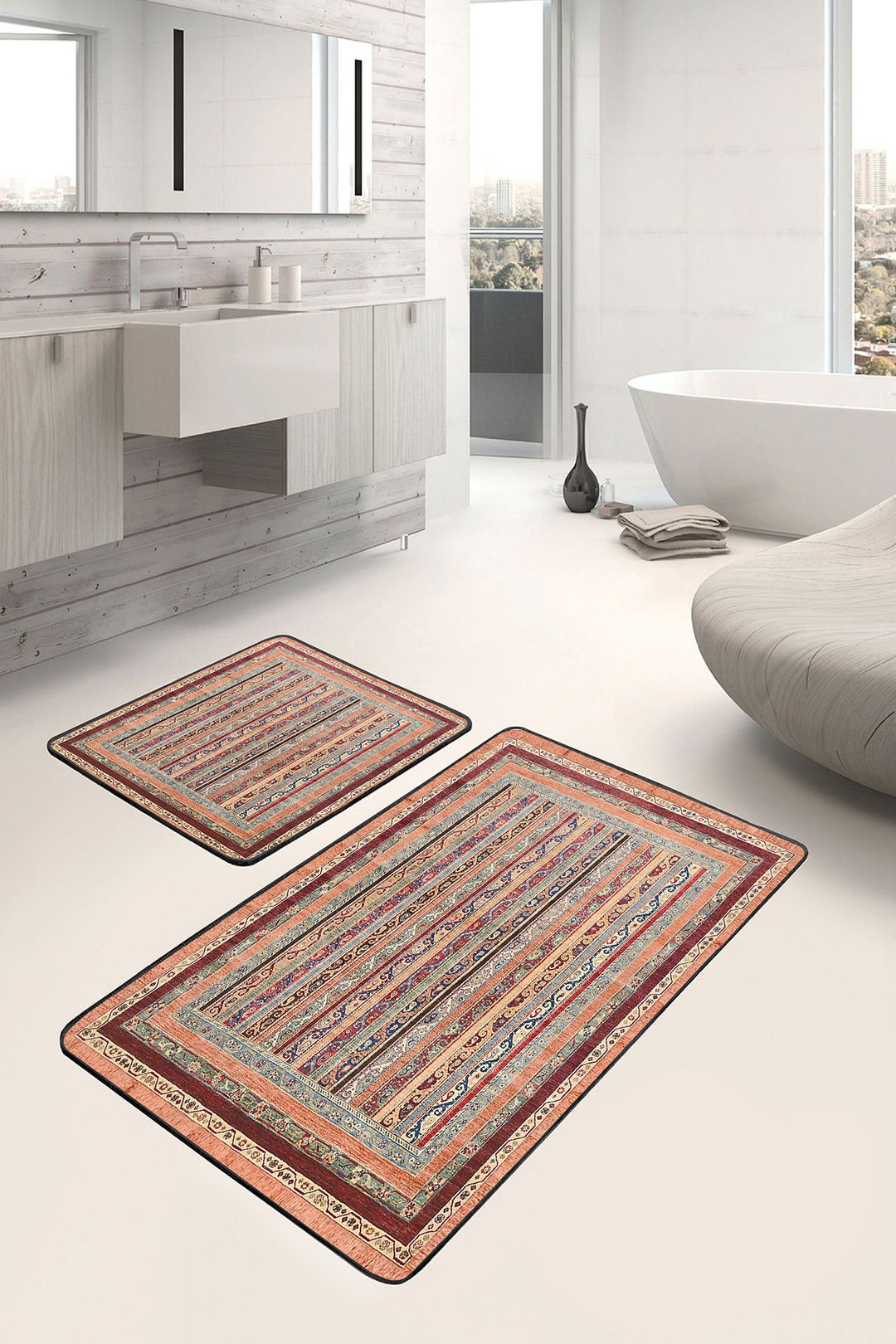 Traditional Style Door Mat|anti-slip Soft Bath Mat Set of 2|farmhouse ...