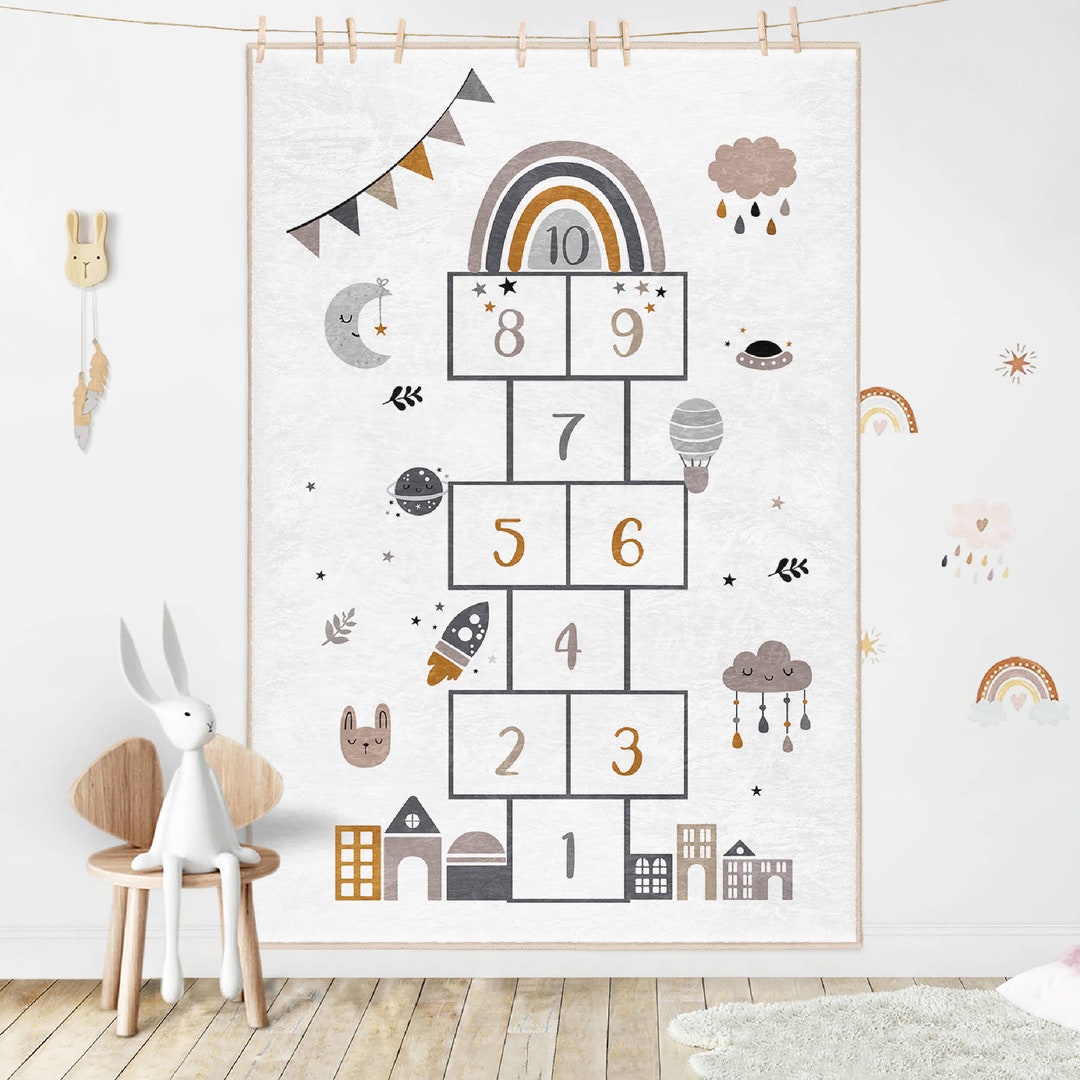 Educational Hopscoth Mats|funny Kid's Rugs|numbers Learning With Mat ...