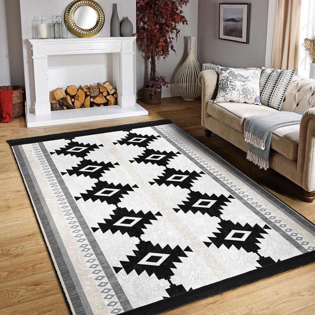 Aztec Print White Living Room Area Rugbogolan African Rugnon-slip ...