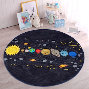 Magical Planets Kid's Rug|planets Digital Print Carpet|planet Pattern ...