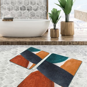 Orange Bath Mat|anti-slip Green Bathroom Rug|bathroom Decor|washable ...