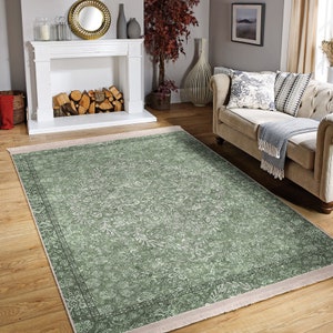 Green Area Rug|washable Rectangle Rug|anti-slip Doorway Rug|persian Rug ...