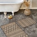 Anti-slip Black Striped Wicker Pattern Bathroom Mat Set|beige Bath Mat ...