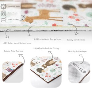 Cute Animals Nursery Mat|forest Themed Play Mat|washable Handmade Kids ...