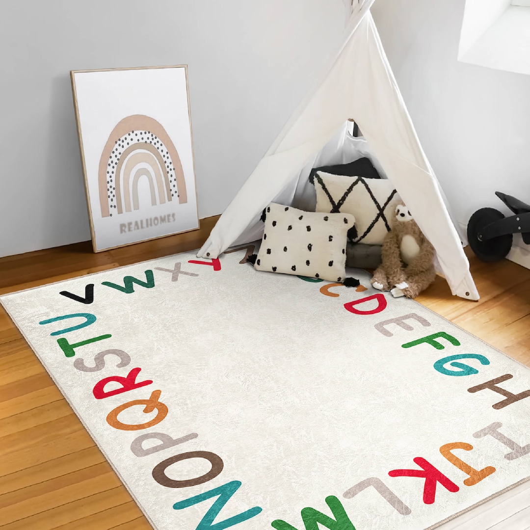 Learn the Alphabet Nursery Rug|carpet With Letters|non-slip Educational ...