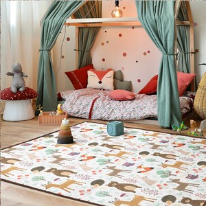 Cute Animals Nursery Mat|forest Themed Play Mat|washable Handmade Kids ...