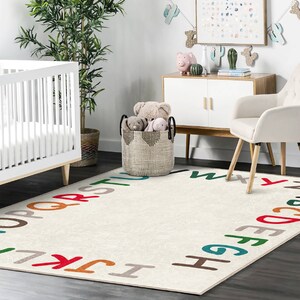 Learn the Alphabet Nursery Rug|carpet With Letters|non-slip Educational ...