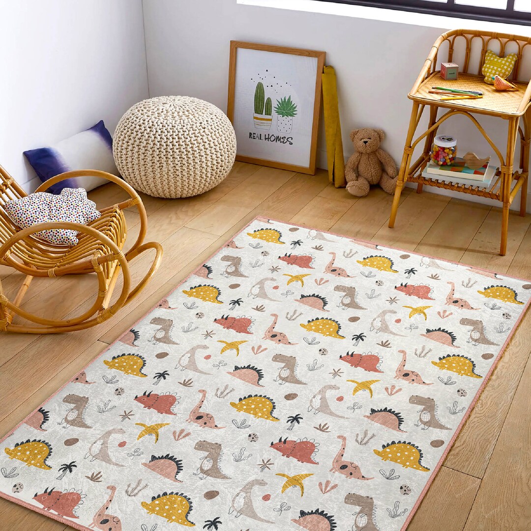 Cute Dinosaurs Nursery Mat|washable Animals Pattern Rug|little Hedgehog ...
