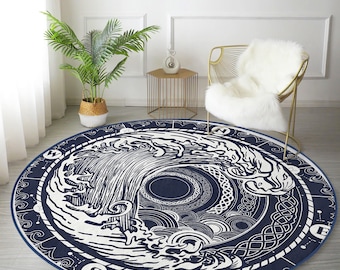Moon Rug Compass Rug Mandala Rug Zodiac Rug Astrology Rug - Etsy