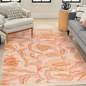 Abstract Orange Rug|orange Runner|peach Living Room Rug|watercolor ...