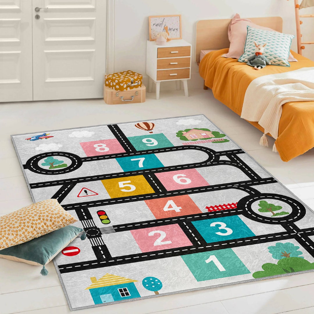 Educational Nursery Mat|road Play Mat|playroom Rug|traffic Play Mat ...