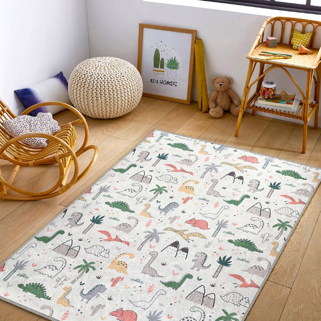 Land of Dinosaurs Nursery Mat|animals Pattern Kids Room Rugs ...