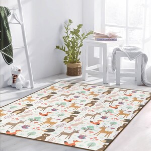 Cute Animals Nursery Mat|forest Themed Play Mat|washable Handmade Kids ...
