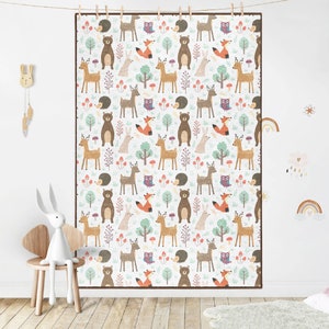 Cute Animals Nursery Mat|forest Themed Play Mat|washable Handmade Kids ...