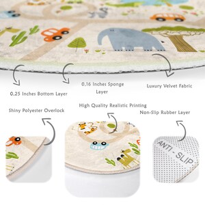 Educational Kid's Rug With Animals|washable Children's Road Play Mat ...