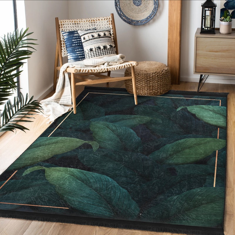 Dark Green Rug - Etsy