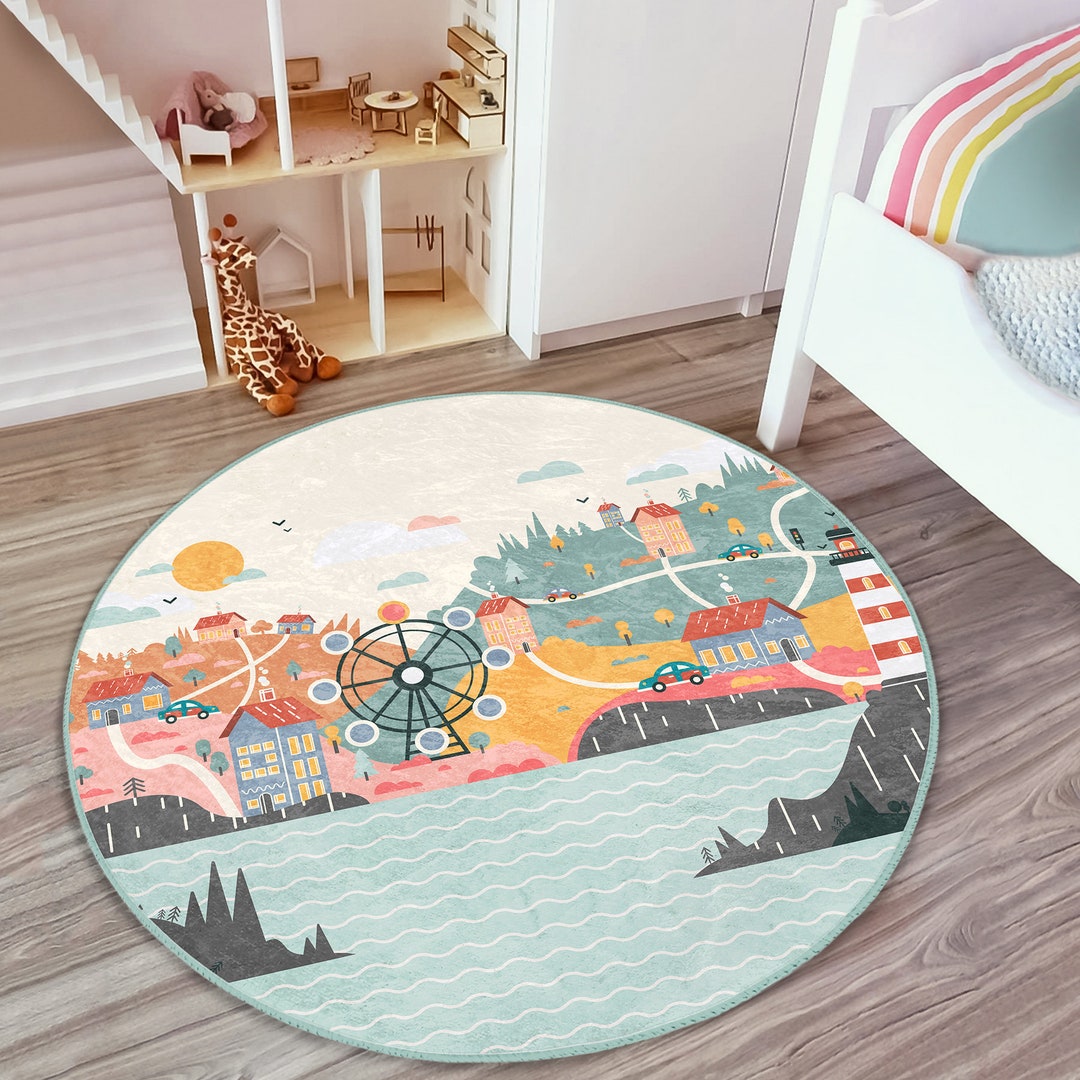 Colorful Kid's Rug|fun Carpets|İnteresting Play Mat|non-slip Children's ...