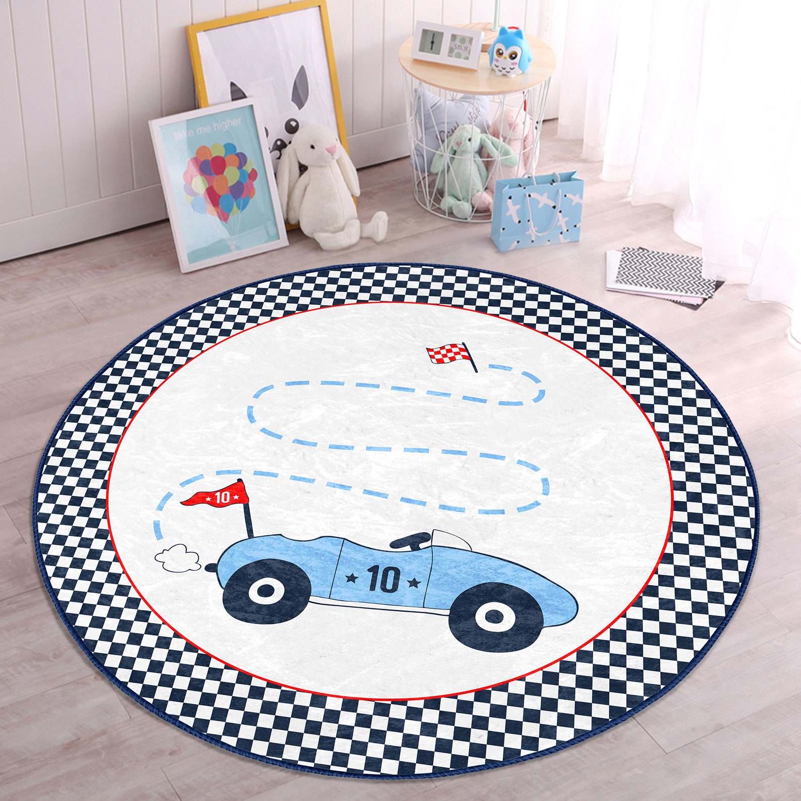 Racing Car Kid's Play Mat|anti-slip Nursery Rug|children's Washable ...