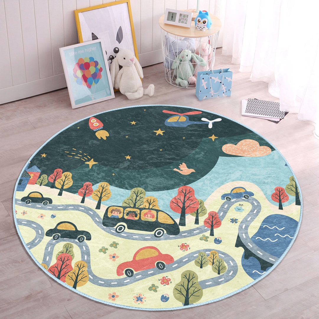 City Traffic Play Rug|bus Road Mat|educational Kid's Carpet|colorful ...