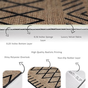 Anti-slip Black Striped Wicker Pattern Bathroom Mat Set|beige Bath Mat ...