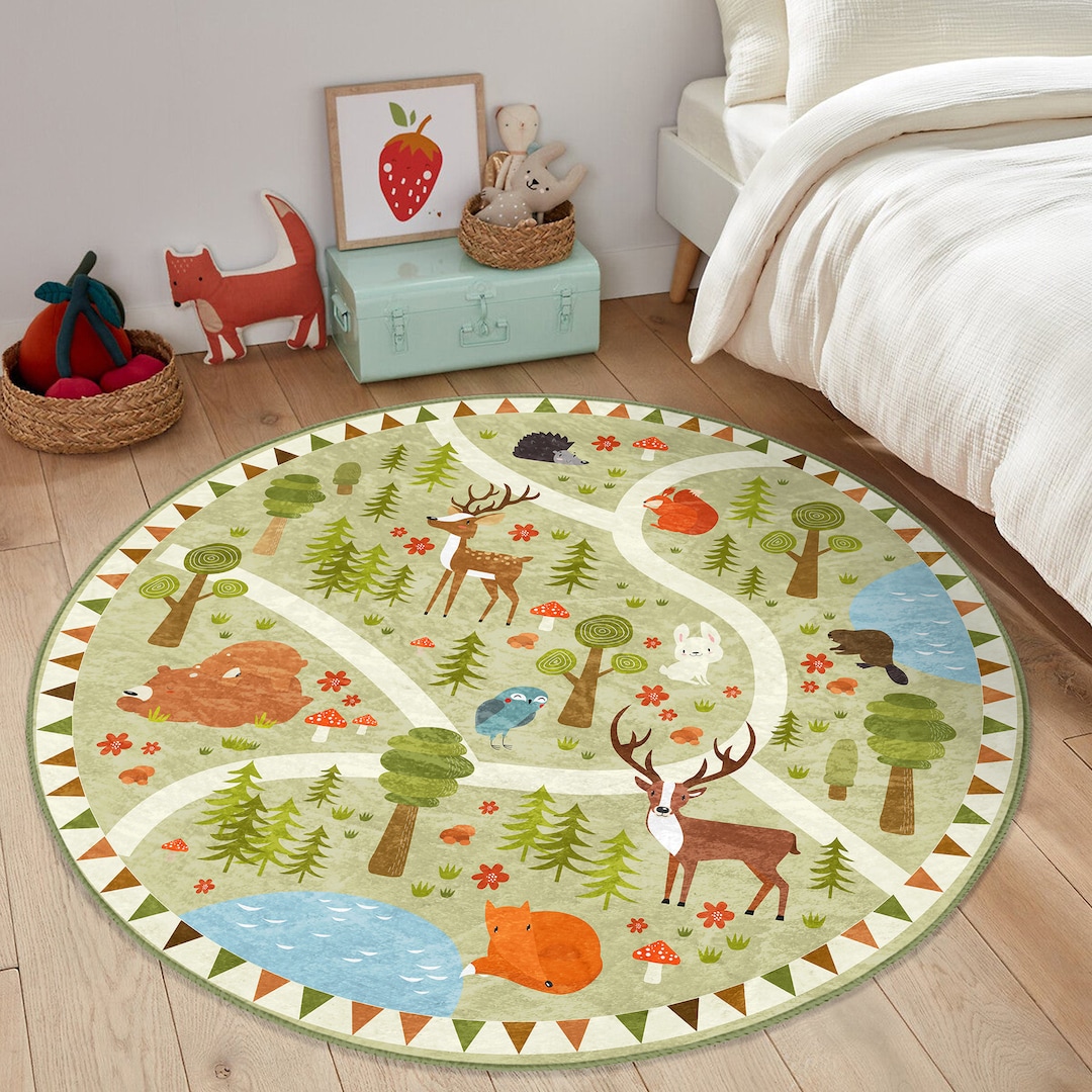 Cheerful Forest Children's Rug|best Gift İdeas for Children's|handmade ...