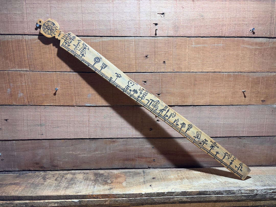 Vintage Runic Calendar Primstav Norwegian Hand Made Wood Decor ...