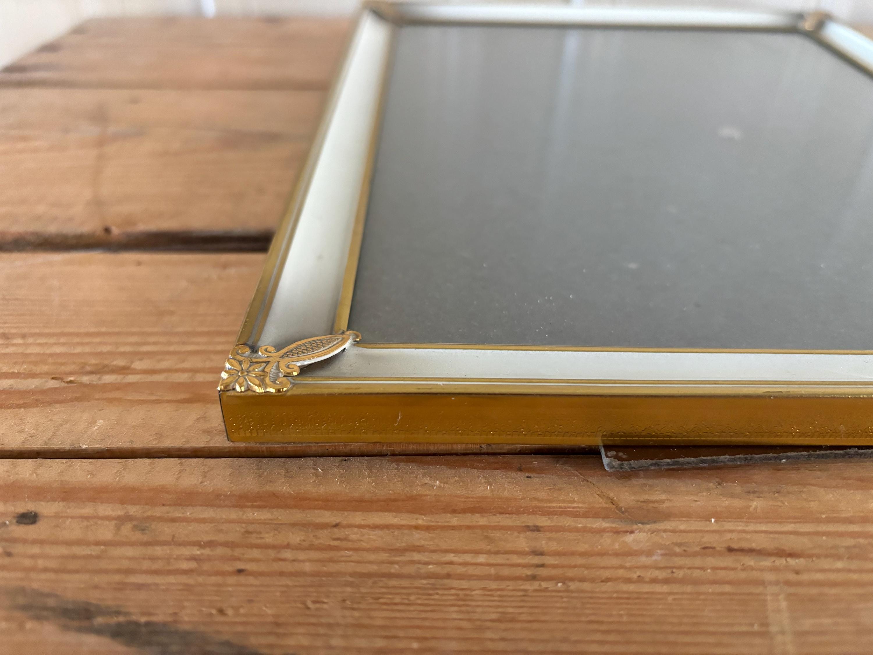 Vintage Scandinavian Antique Golden Frame Picture Glass Frame Wall ...