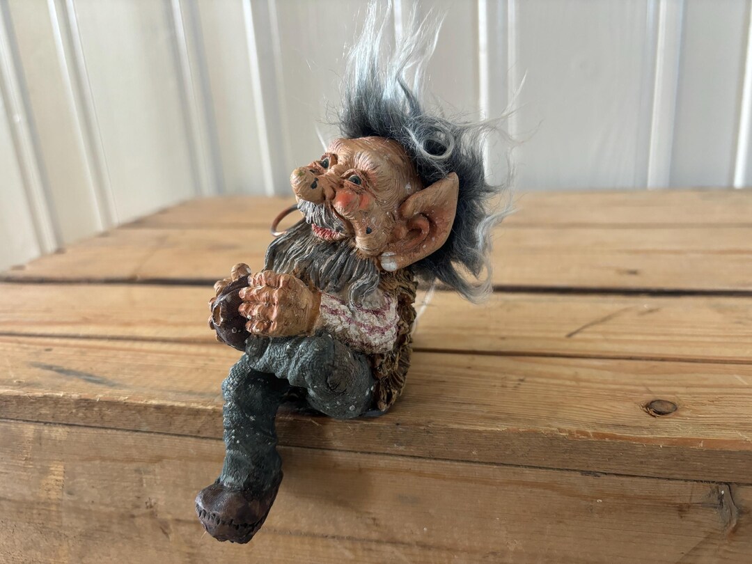 Vintage Grandfather Troll Siting Troll Norwegian Troll Scandinavian ...