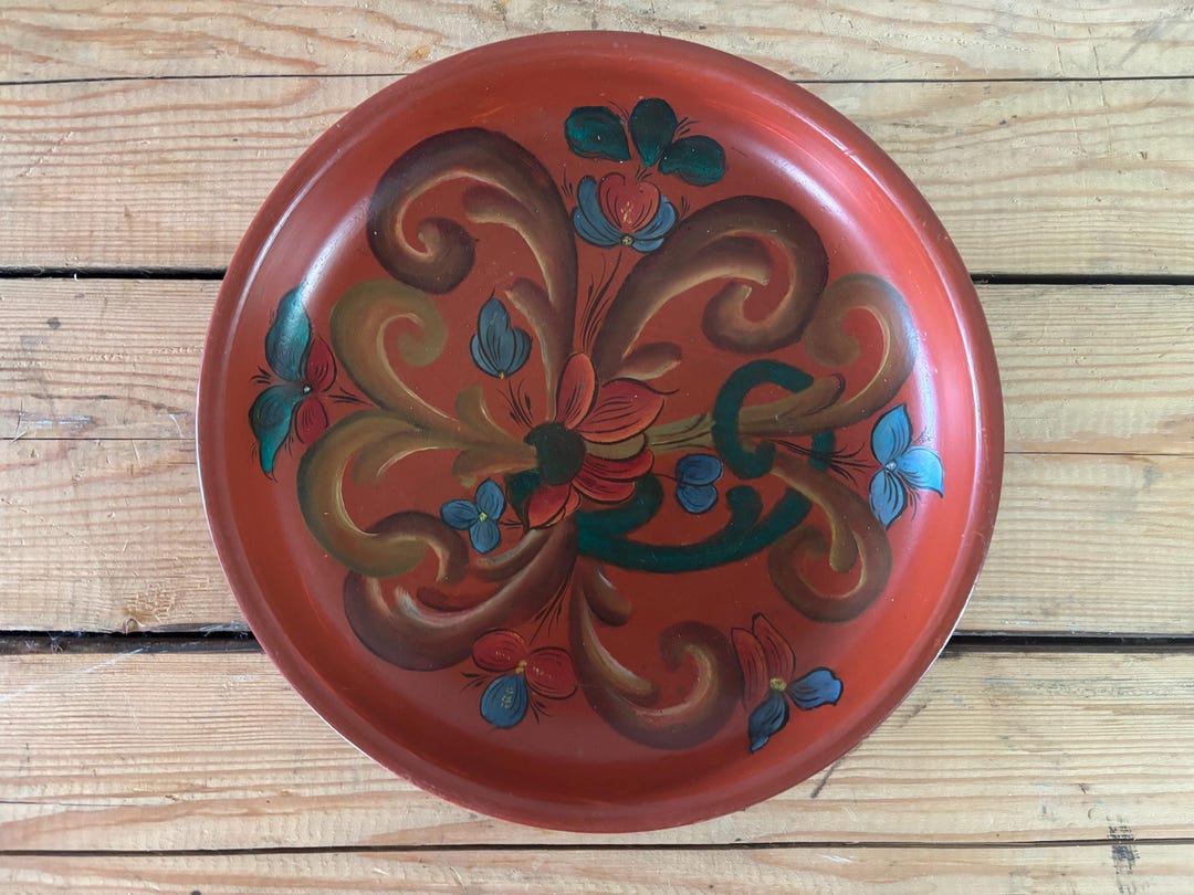 Vintage 1978-1979 Norwegian Wooden Bowl Traditional Norwegian Painting ...