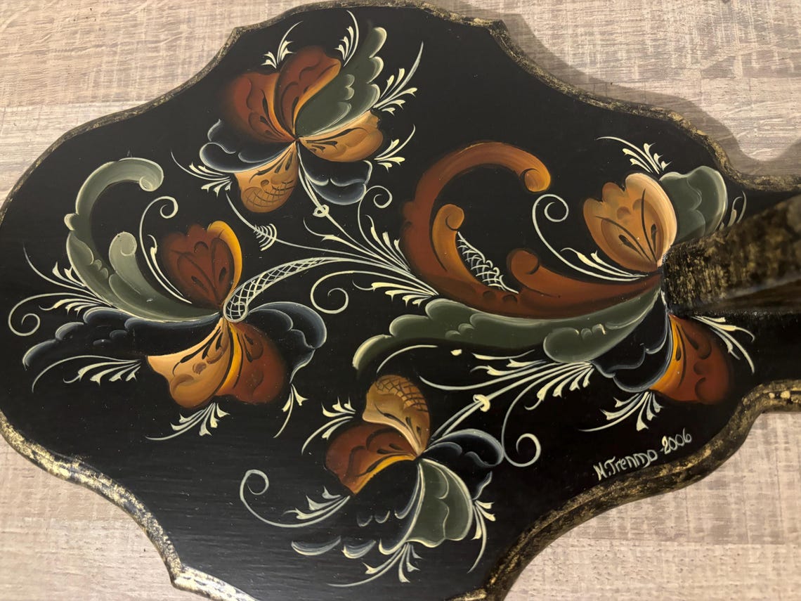 Vintage Norwegian Snack Plate Scandinavian Wooden Rosemaling Painted ...