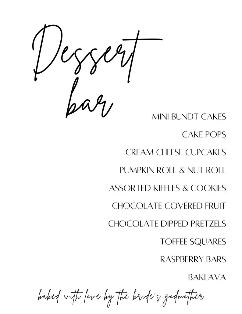 Dessert Bar Sign - Etsy