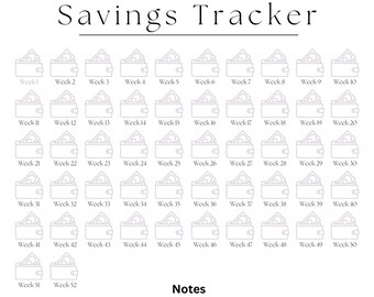 Weekly Savings Tracker, Digital Download, Planning, Money Saver ...